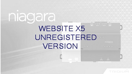Tridium - WEBSITE X5 UNREGISTERED VERSION 13.0.2.19 - Pan Electrical